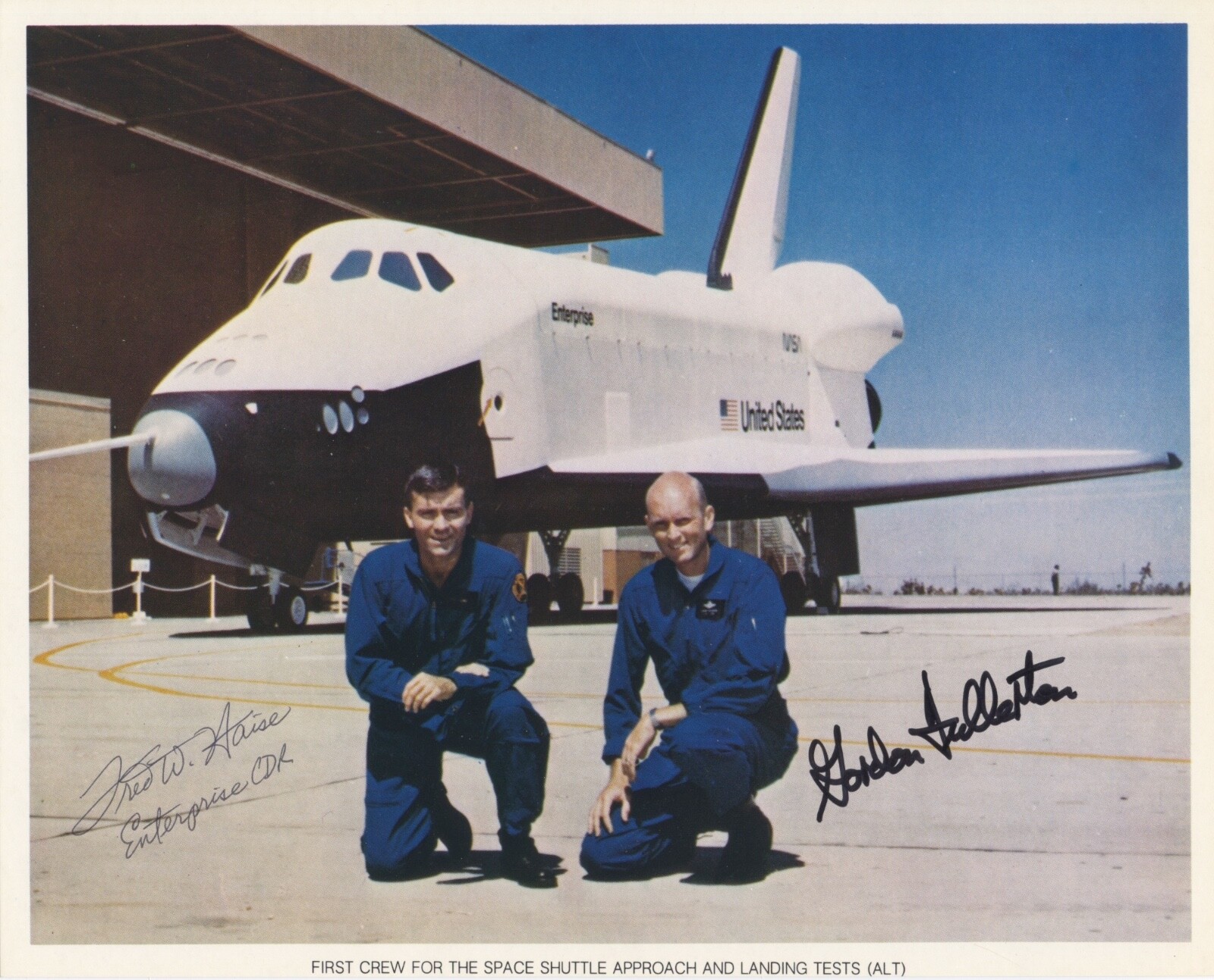 FRED HAISE and GORDON FULLERTON Signed Space Shuttle ALT Crew 1 NASA ...