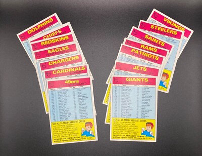 Unmarked 1974 Topps Football Team Checklist - Pick Your Card NM | eBay