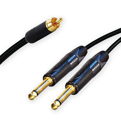 Phono RCA Split to 2 Dual Neutrik Mono Jacks Cable. Splitter Summing ...