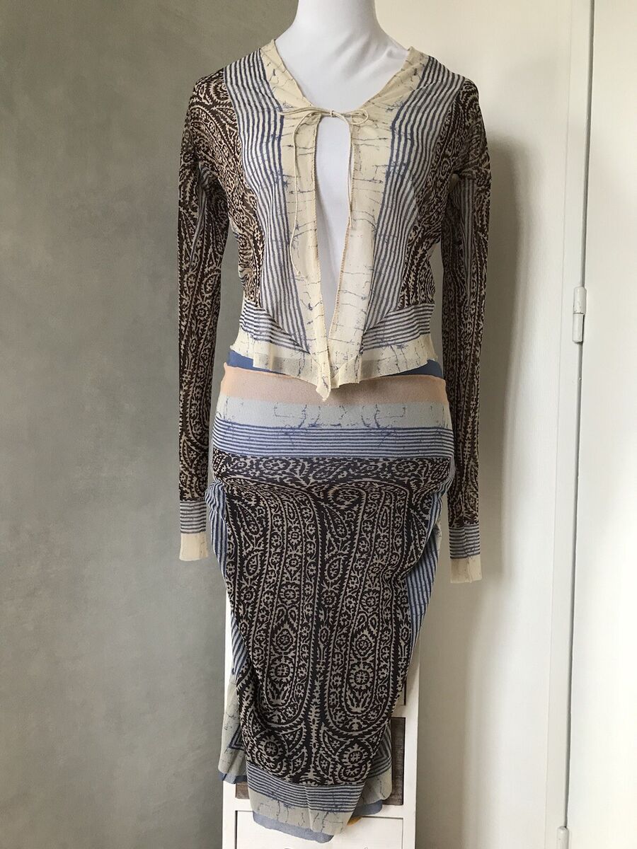 JEAN PAUL GAULTIER Top And Skirt Set. Mesh tattoo patterns JEAN PAUL GAULTIER Top And Skirt Set. Mesh tattoo patterns