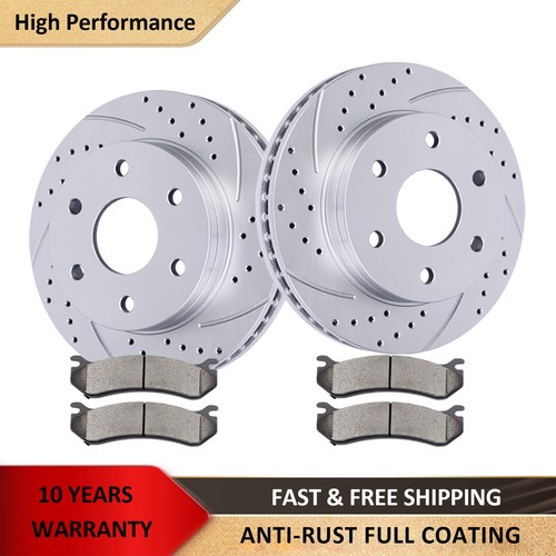 305mm Front Drilled Rotors Ceramic Brake Pad for Chevy GMC Silverado ...