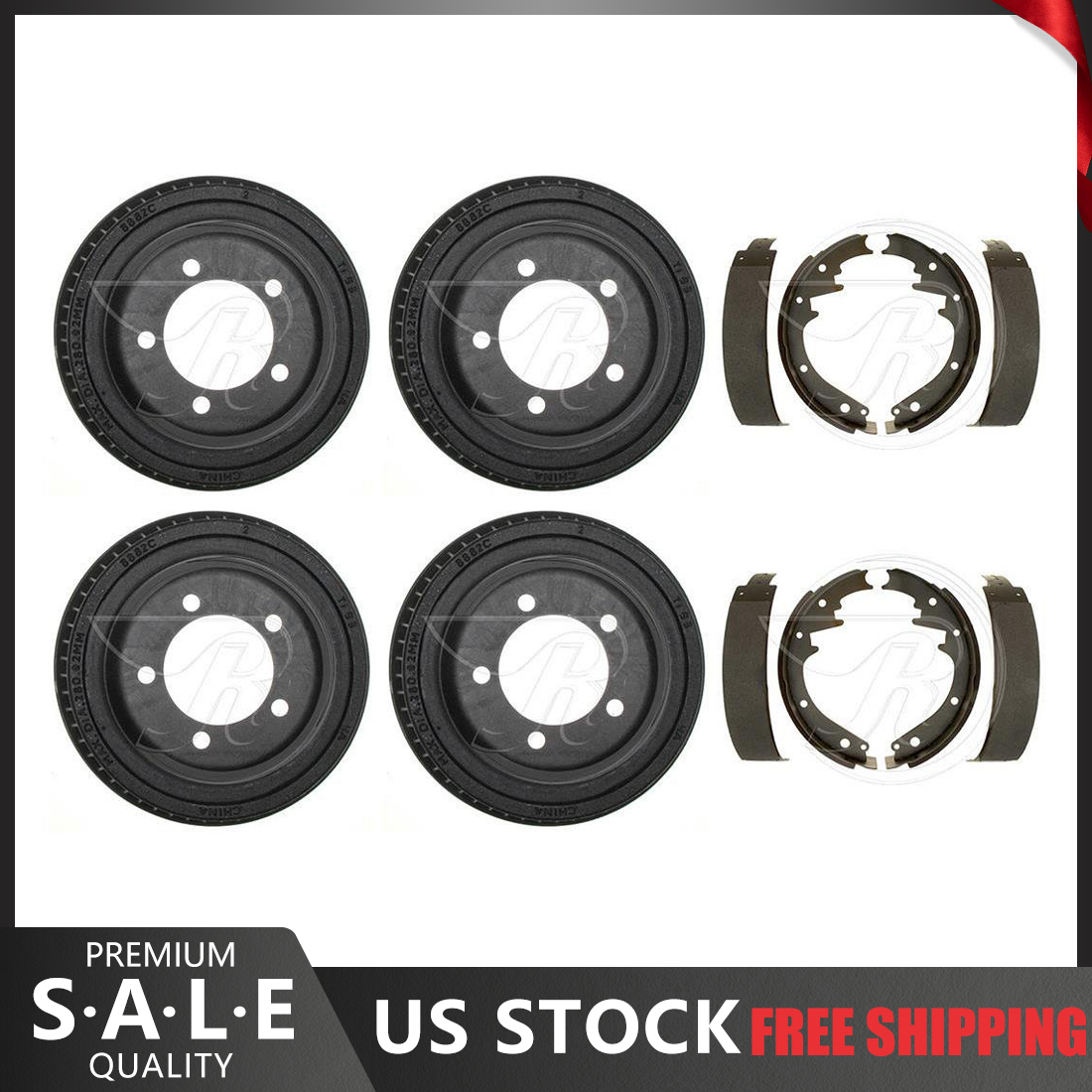 For 1976-1977 Jeep CJ7 Front Rear Kit Brake Drums & Brake Shoes ...