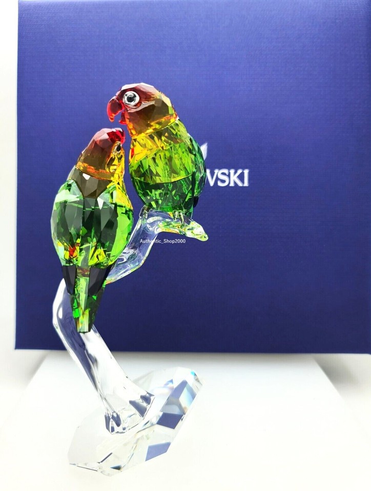 New 100% SWAROVSKI Crystal Paradise Lovebirds Figurine Deco Display ...