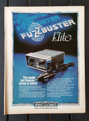 Vintage 1980 Fuzzbuster Elite Radar Detector Original Full Page Ad | eBay