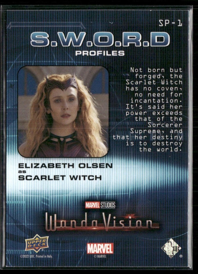 2022 Marvel Wandavision SWORD Profiles #SP-1 - Elizabeth Olsen as Wanda ...