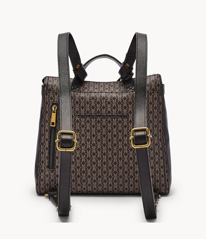 Fossil Elina Small Convertible Black Floral Backpack | eBay