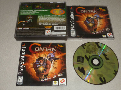 PLAYSTATION PS1 GAME CONTRA LEGACY OF WAR W CASE & MANUAL KONAMI RARE ...