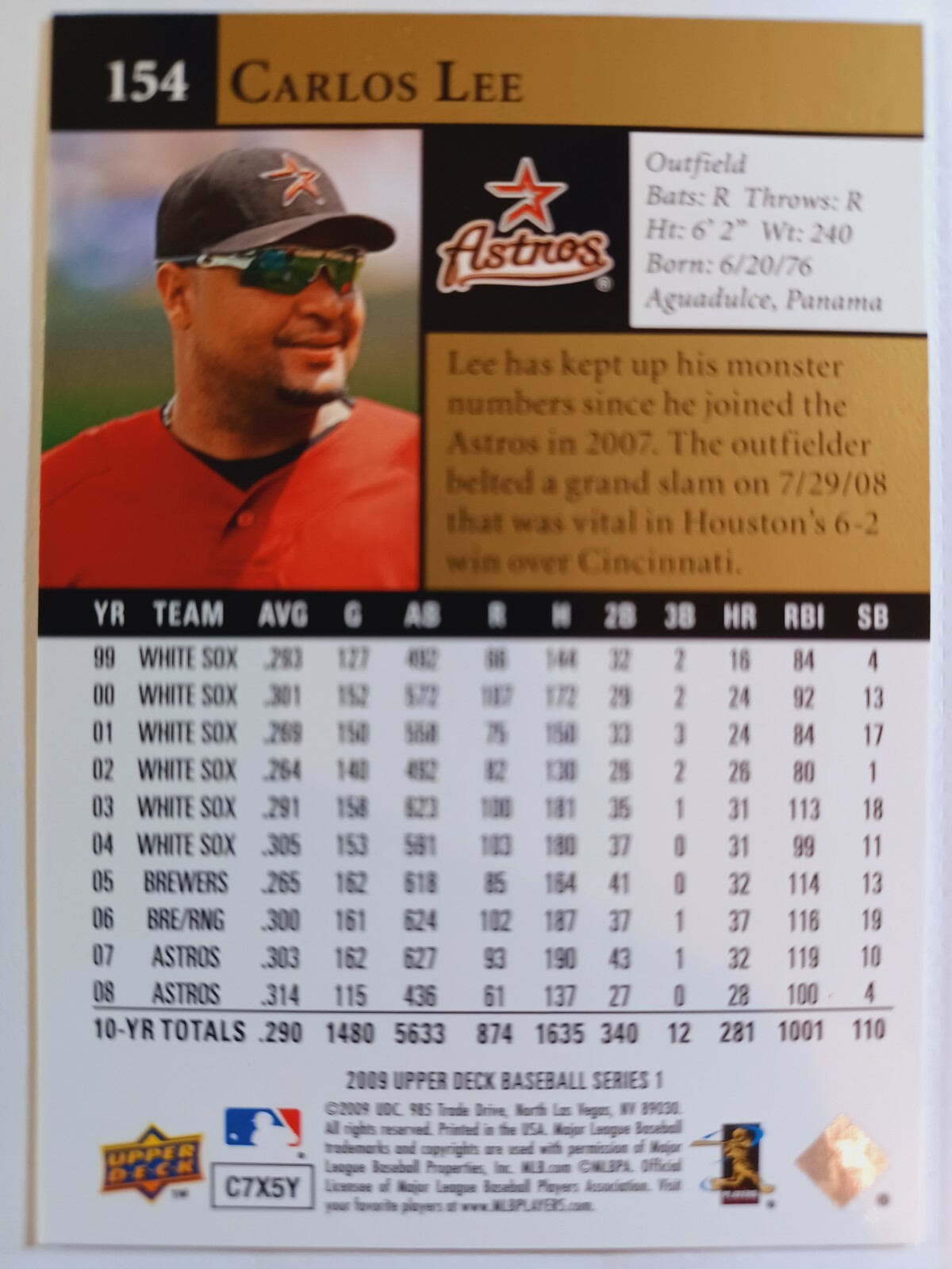 2009 Upper Deck - #154 Carlos Lee for sale online | eBay