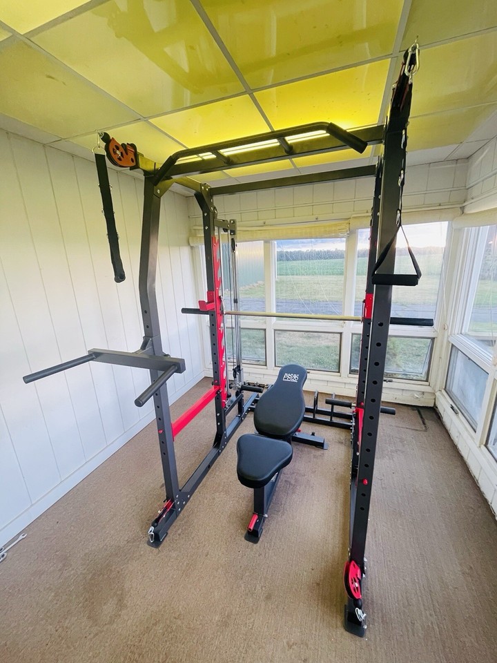Marcy 3 in 1 Smith Machine Home Gym System With Weights Total (100kg ...