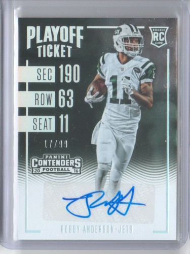 2016 Panini Contenders Playoff Ticket Autograph #259 Robby Anderson /99 ...