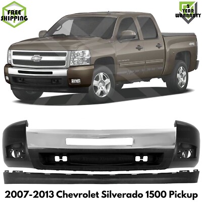 Front Bumper Face Bar Chrome Kit For 2007-2013 Chevrolet Silverado 1500 ...