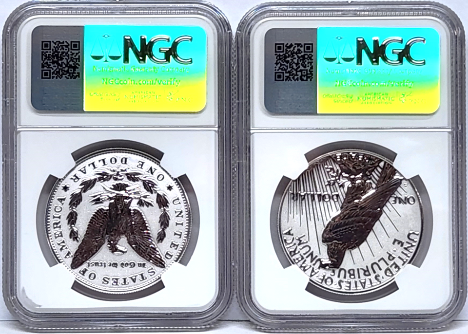 2 coin 2024 morgan peace reverse proof silver dollar set ngc rp69 fr sf ...