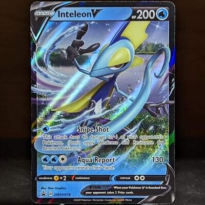 Inteleon V SWSH016 NM Black Star Promo Holo Foil Pokemon Card Frog ...