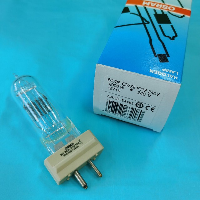 OSRAM 2000W 240V FTM 64788 CP/72 GY16 Tungsten Halogen Light Bulb ...