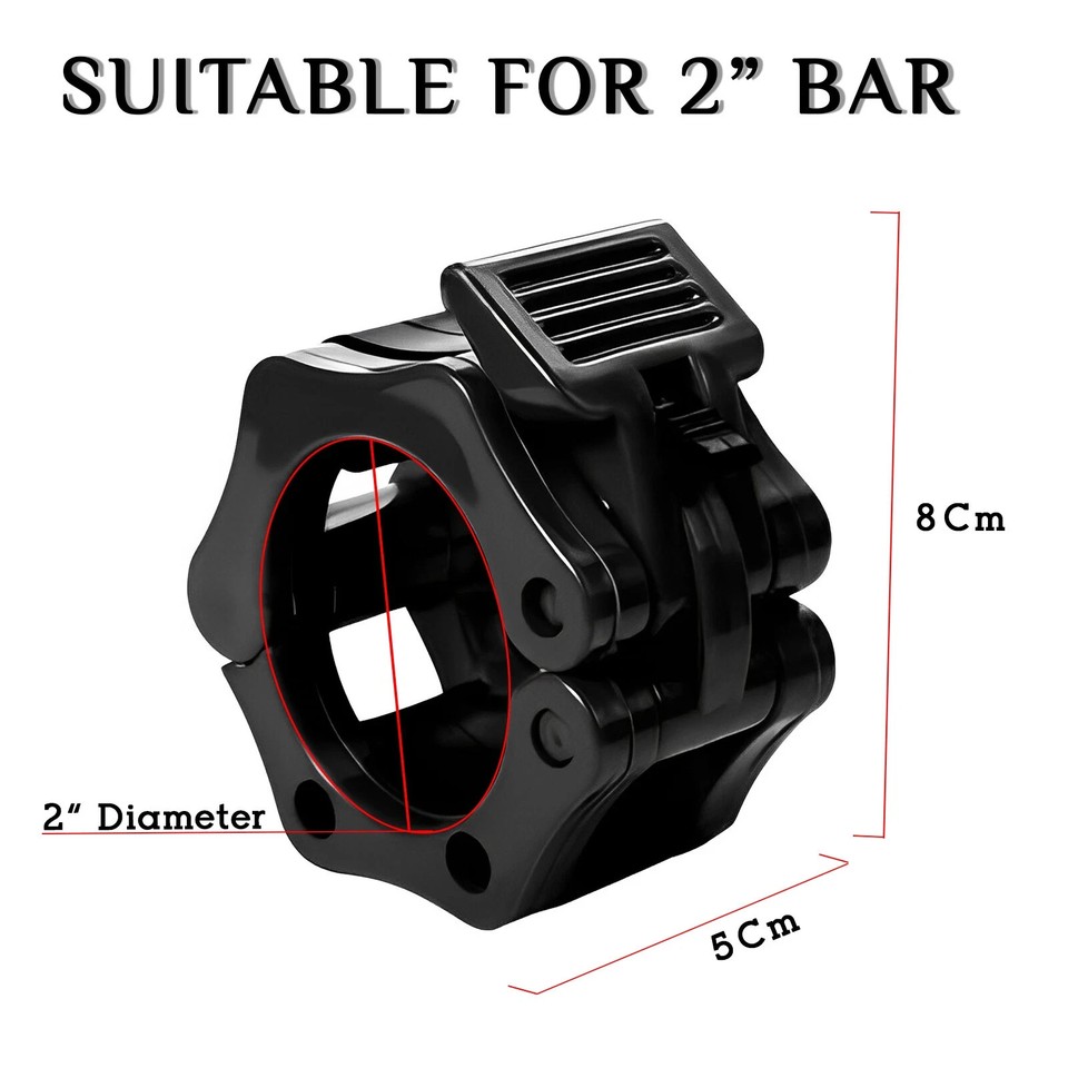 Barbell Dumbbell Clamp Clips Weight Bar Locks Olympic 1" 2" Spinlock ...