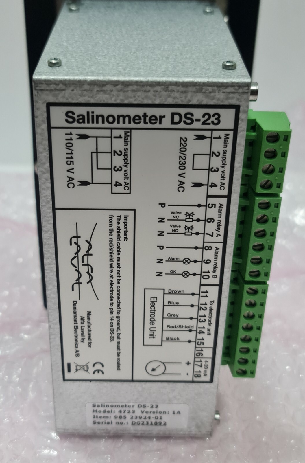 ALFA LAVAL DS-23 SALINOMETER VERSION 1A DS23 4723 ITEM: 985 23924-01 | eBay