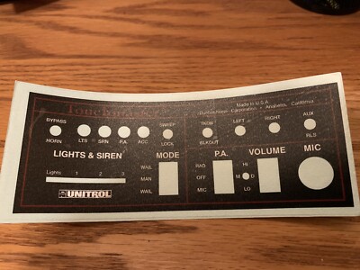 Unitrol Touchmaster TM4 Decal overlay | eBay