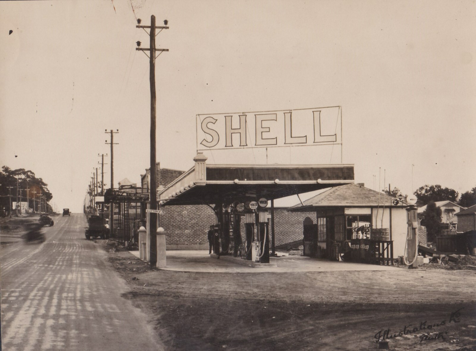 Vintage SHELL Gas Station in Australia Antique PHOTO signed 1920s | eBay