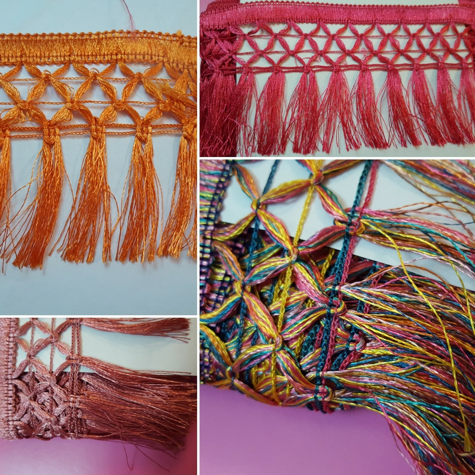 1 yrd Silk Thread Trim Fringing Tassel costume dress upholstery fringe ...