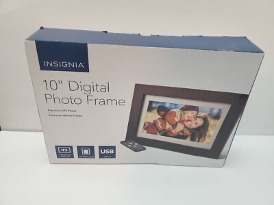 Digital Photo Frame 10" Insignia Premium IPS Panel - Espresso Wood ...