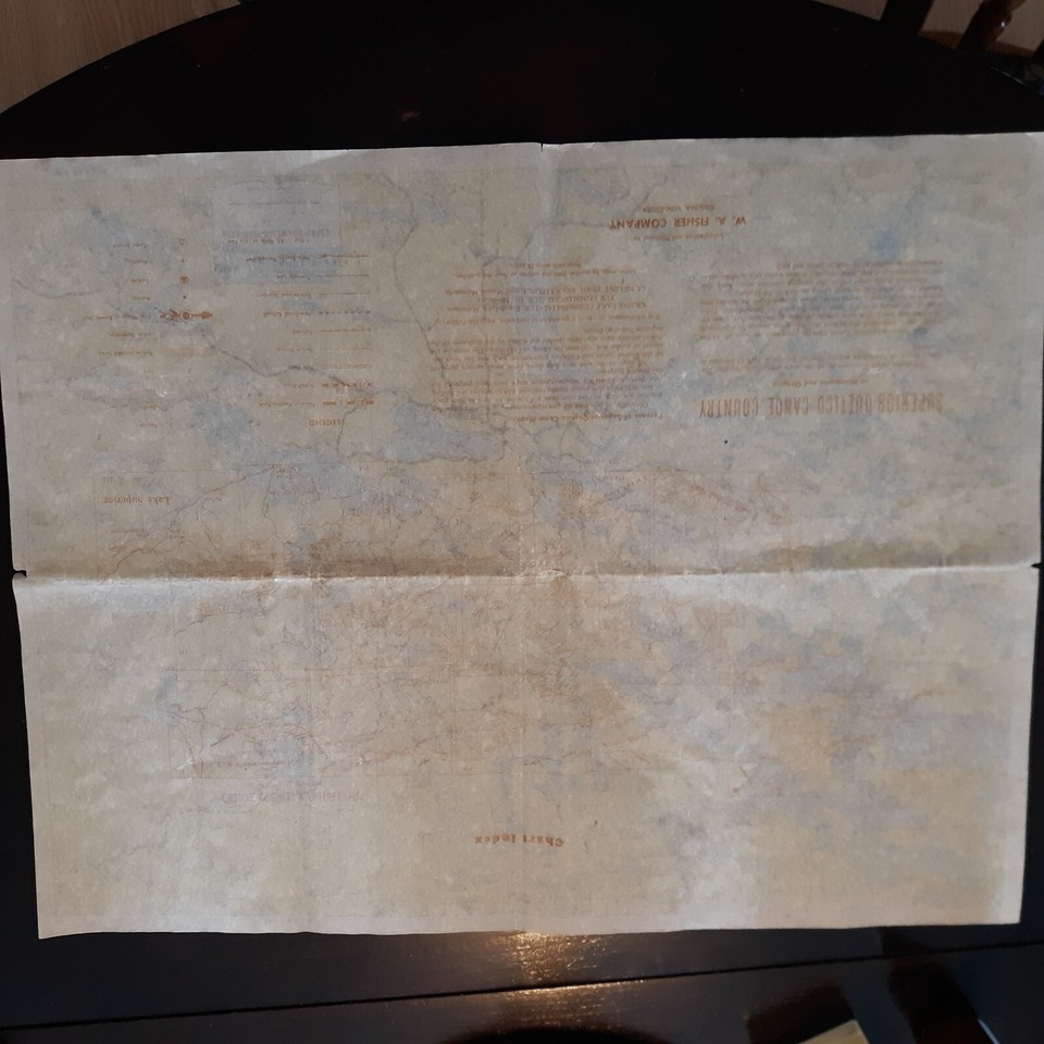 Vintage Lithograph Map of Superior & Quetico Canoe Maps No. 112rs ...