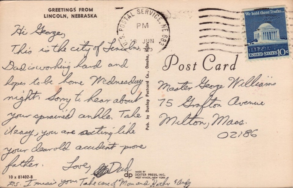 Vintage Postcard Hello from Lincoln Nebraska Day and Night Scene 1975 ...