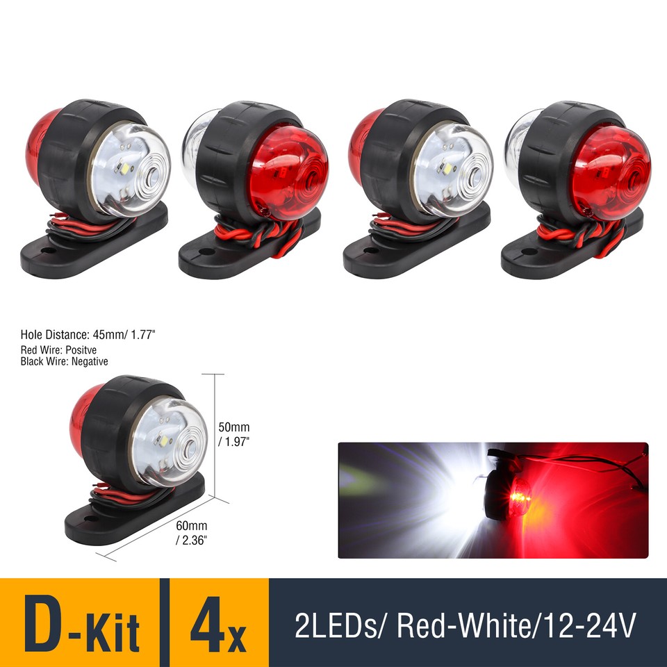 LED Side Marker Light Elbow Outline Trailer Running Tail Lights Truck ...