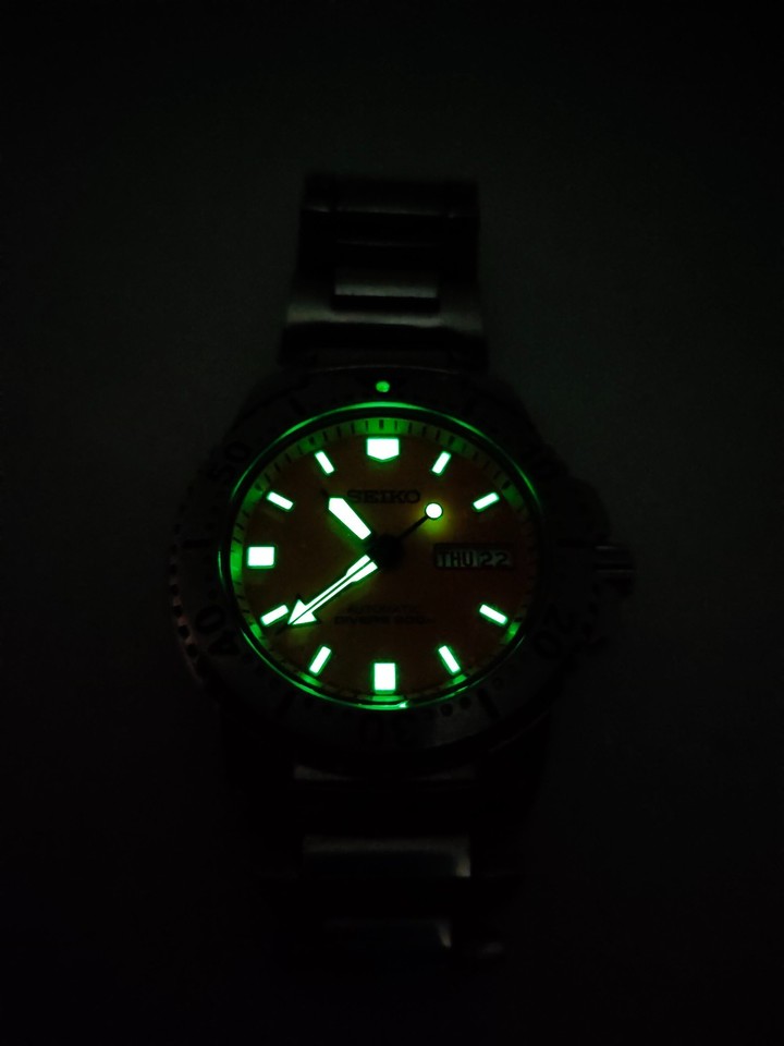 PRE OWNED RARE SEIKO DIVER ORANGE KNIGHT 7s26-01X0 SKXA61 AUTO MENS ...