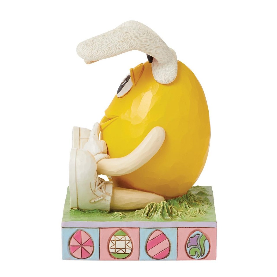 Jim Shore M&Ms Yellow M&M Sitting With Easter Bunny Ears Figurine ...