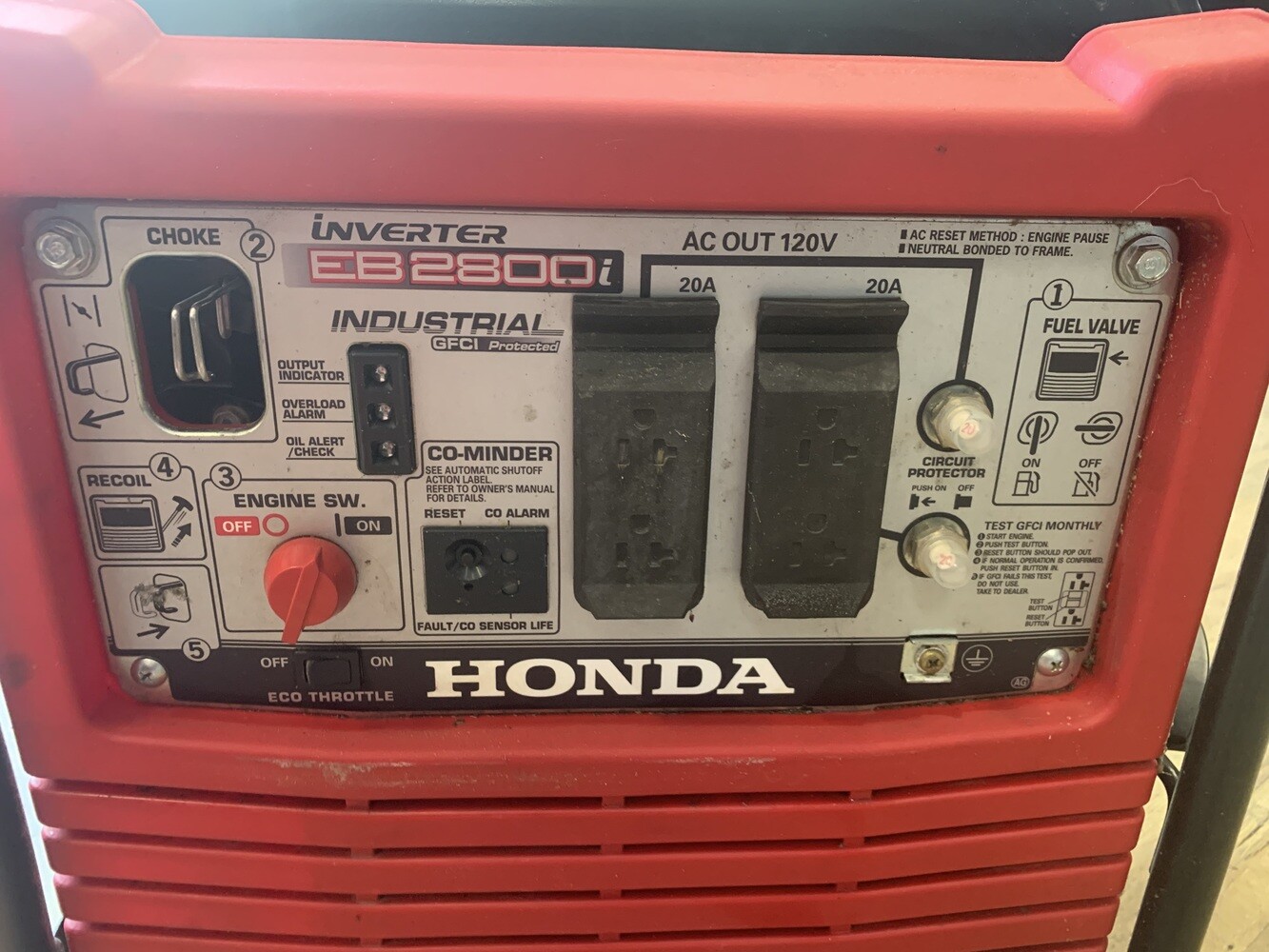 Honda 2800-Watt Recoil Start Gasoline EB2800I -PPSKN (320360) | eBay