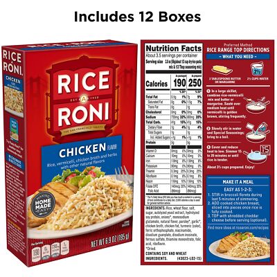 Quaker Rice A Roni Chicken 6.9Oz Boxes 12 Pack | eBay