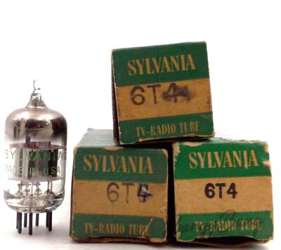 3 Sylvania 6T4 Low-mu UHF Triode Oscillator TV Audio Vacuum Tube Valve ...