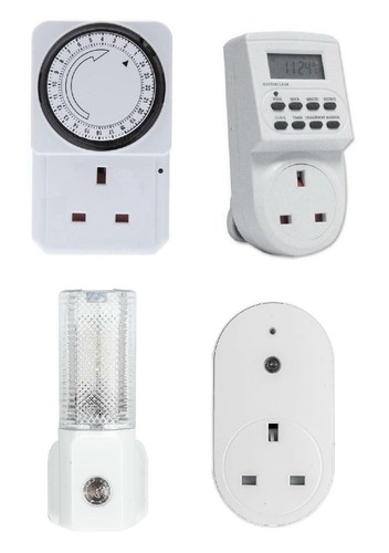 New 24 Hour 7 Day Holiday Auto Timer Mains Plug In Lamps Lights Switch ...