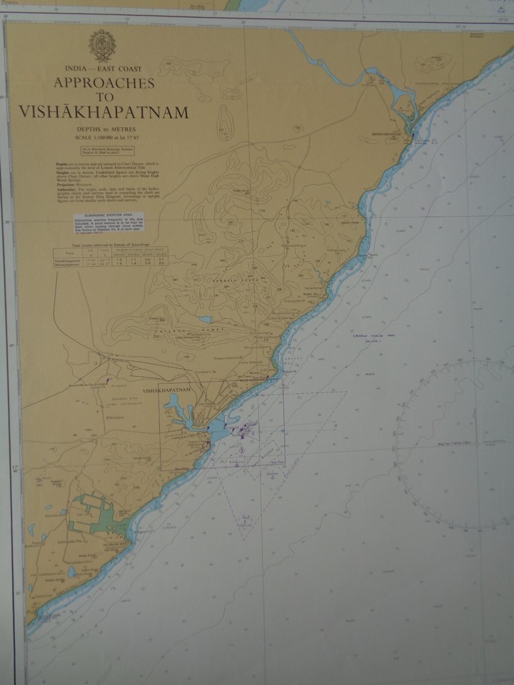 Marine Geographic Map / Approaches to Vishakhapatnam 1981 India | eBay UK