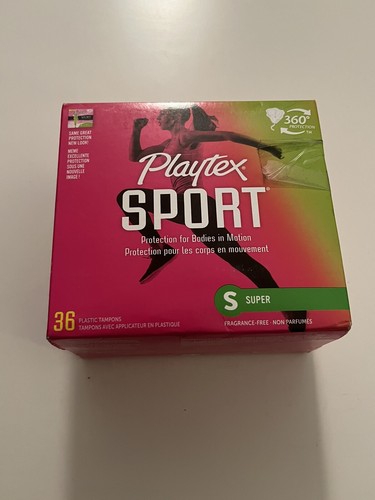 Playtex sport super absorbency 36 count box plastic applicator tampons ...