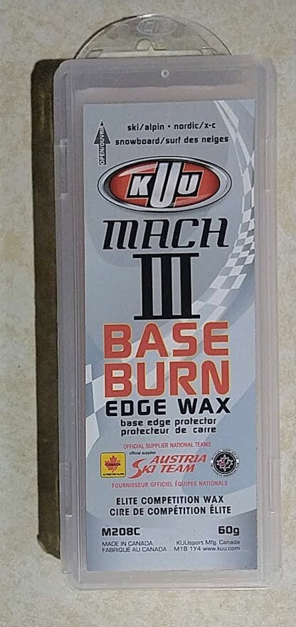 * KUU Mach III Base Burn Edge Protector Wax 60g ski snowboard alpine ...