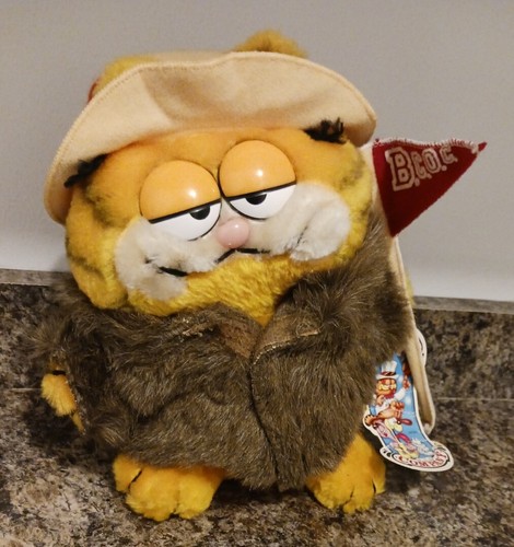Vintage Plush Garfield Comic Cat NWT New 9" BCOC Cat On Campus Fur Coat ...