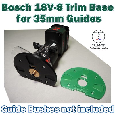 Bosch 18V-8 Compatible Trim Router Base for 35mm Brass Guide Bushes ...