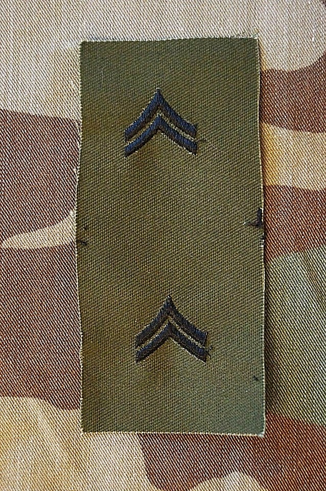 NEW RARE US Army Corporal CPL / E-4 Insignia Sew-on BDU OD Green Rank ...