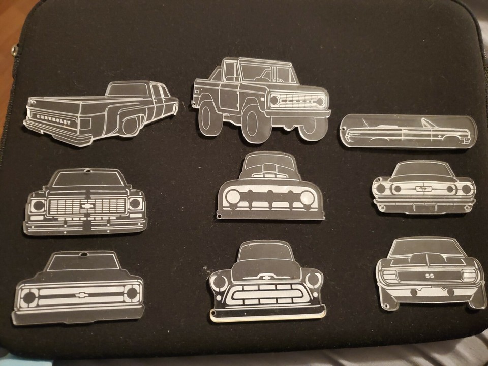 67 68 C10 Key Chain Laser Cut Engraved Acrylic Cheyenne Chevy Chevrolet ...