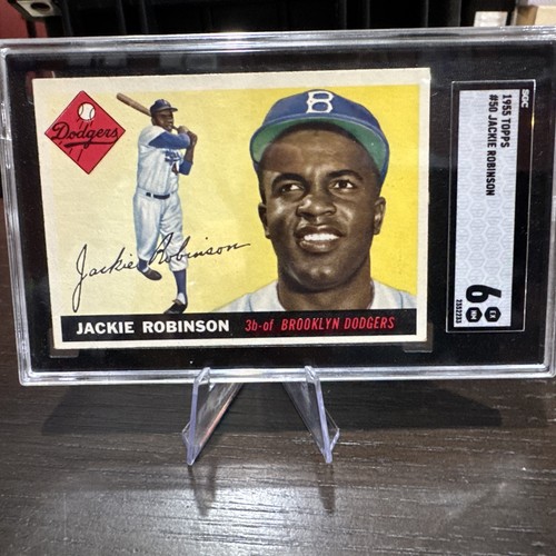 1955 Topps Jackie Robinson Dodgers #50 SGC 6 Super SHARP Vibrant Beauty ...
