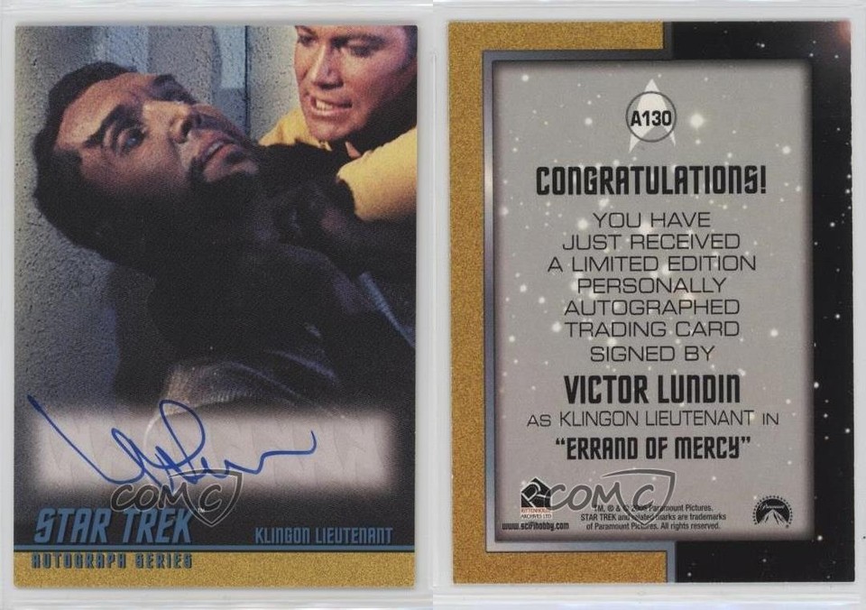 2006 Rittenhouse Victor Lundin as Klingon Lieutenant #A130 Auto 02ws | eBay