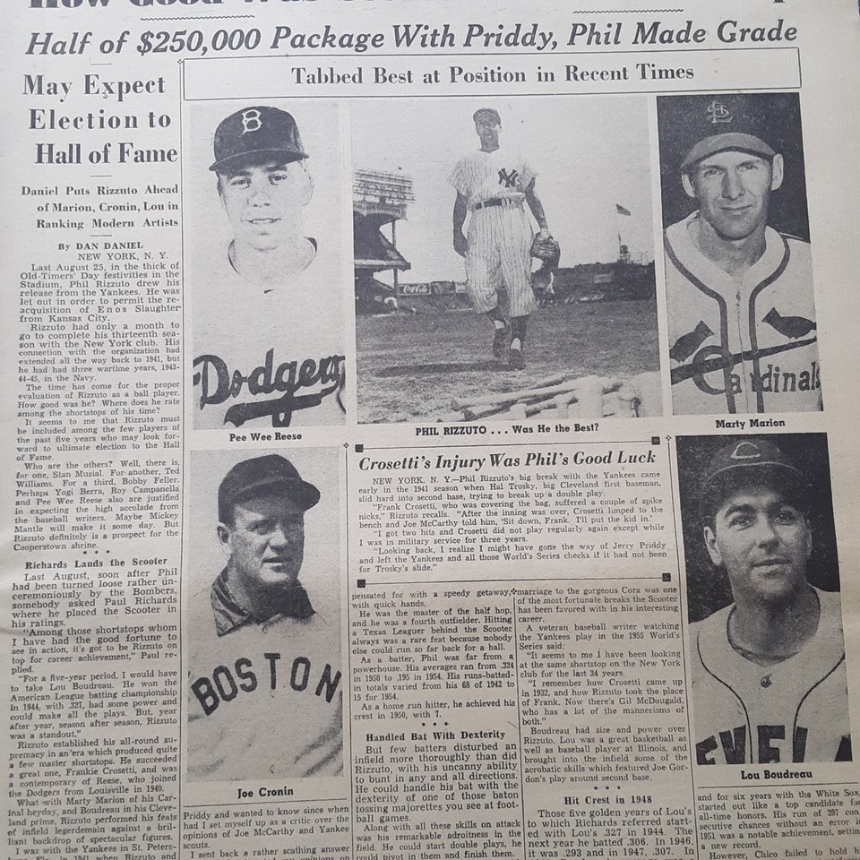 New York Yankees Joe DiMaggio Phil Rizzuto Ralph Houk Lot Tony Kubek ...