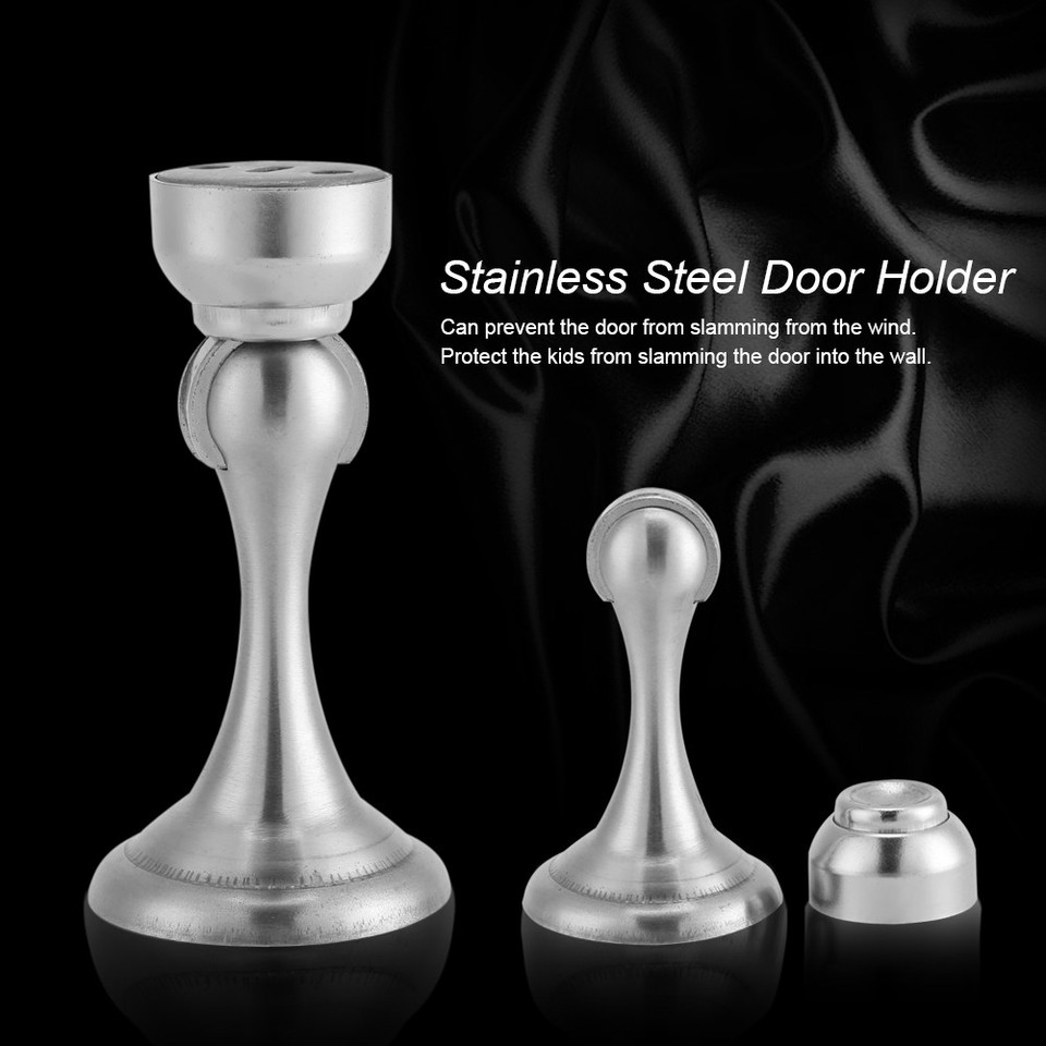 ♢Stainless Steel Door Magnetic Stop Stopper Holder Home Room Office ...