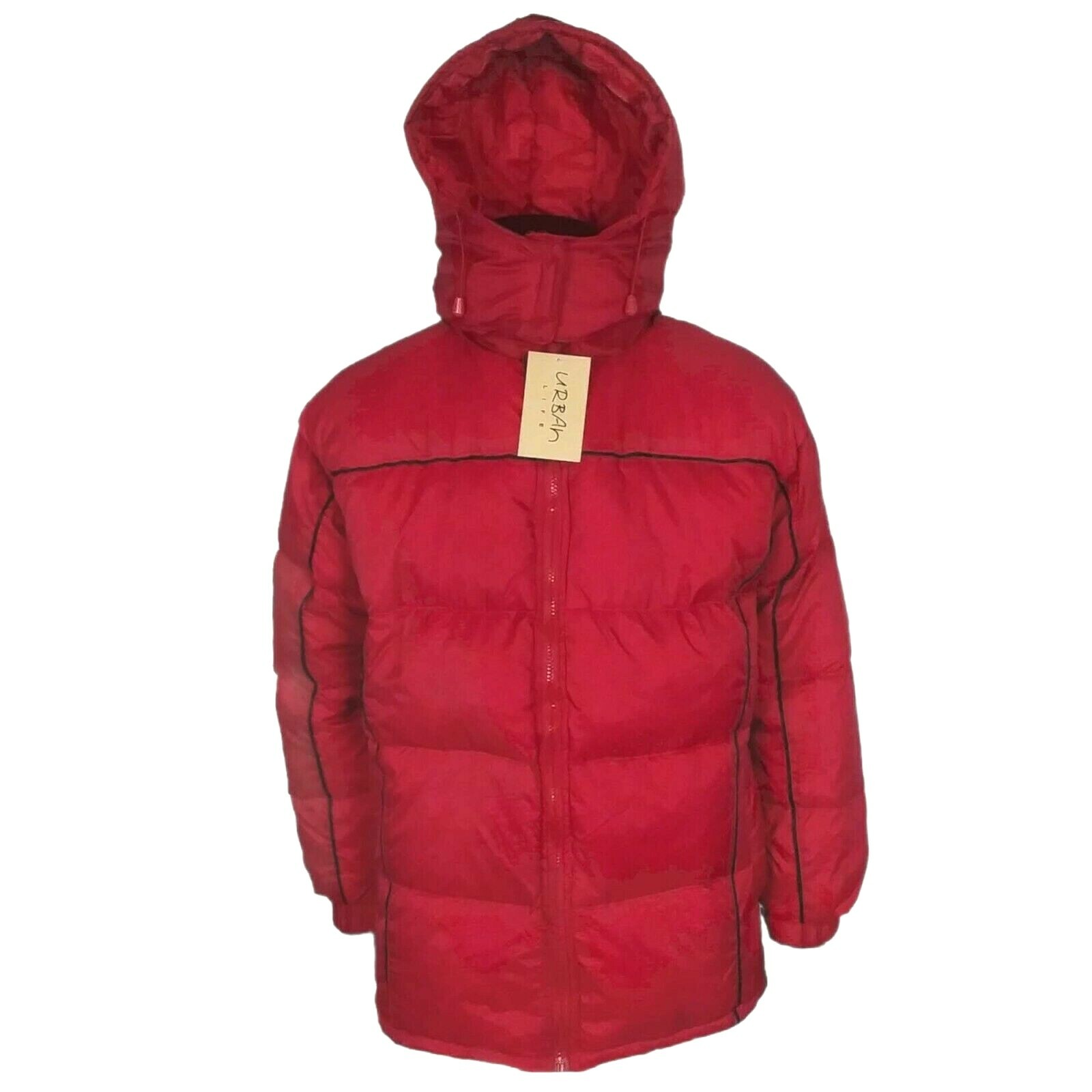 Authentic Urban Life Hooded Down Puffer Jacket Mens Outwear Coat Red S ...