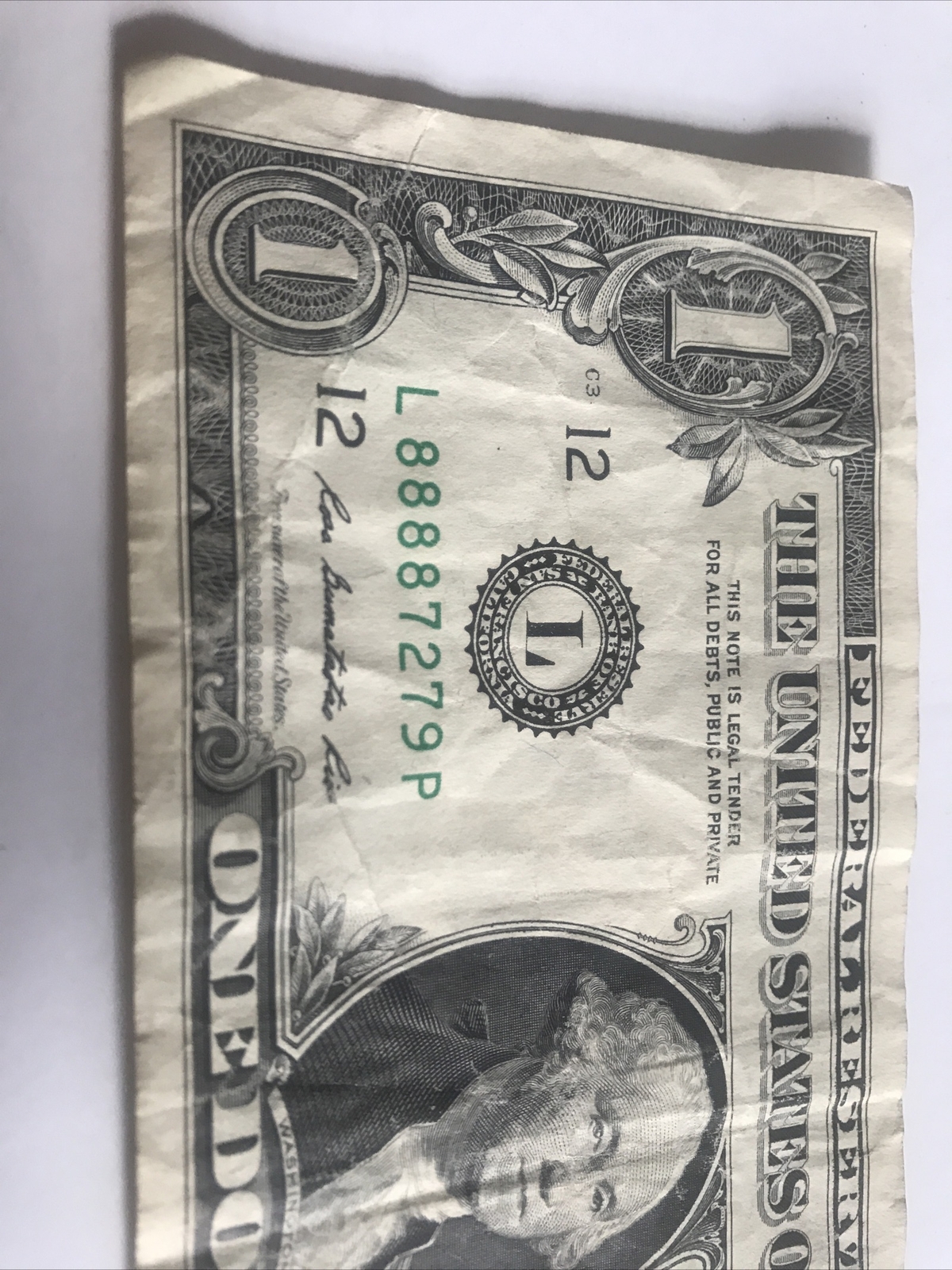 Fancy Serial Number with Lucky POKER BILL "8888” One Dollar $1 US ...