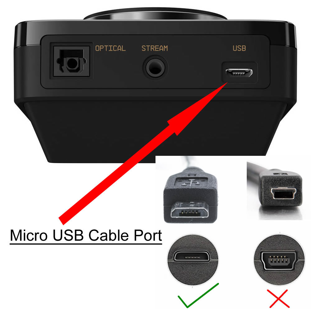 Micro-B USB Power Supply Cable Cord f/ Astro A40 TR Gaming Headset ...