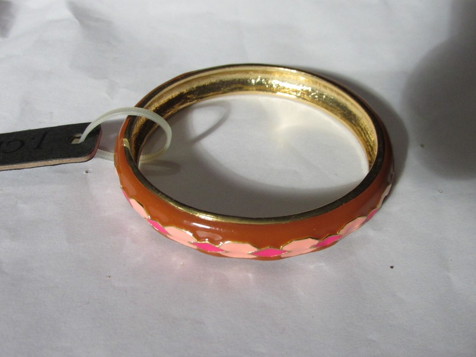 J Crew Enamel Bangle Bracelet Gold Tone Multi Color with Tag | eBay