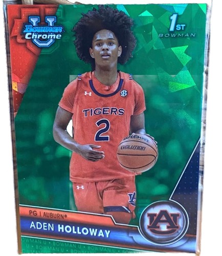 🏀 2023-24 Bowman U Chrome 1st Sapphire 10 Aden Holloway Green 45/99 ...