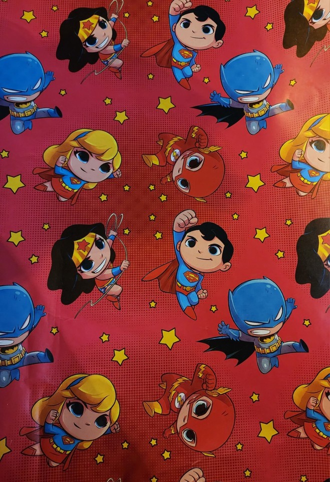 DC Comics kids Gift Wrap Set, Paper And Ribbon, see description ...